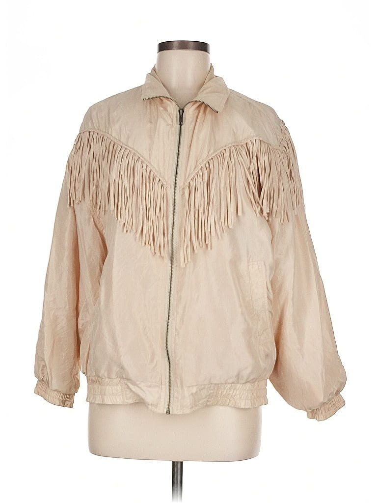 FU DA 100% Silk Tan Jacket Size M (petite) - 52% off | ThredUp