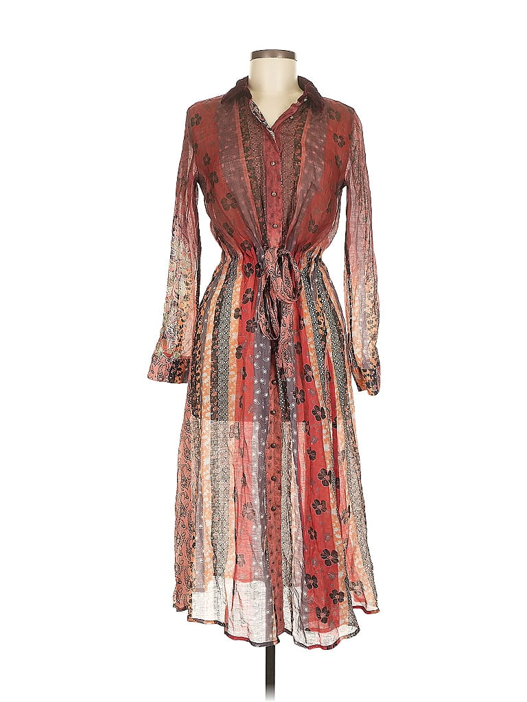 Aratta Silent Journey Paisley Red Brown Casual Dress Size XS - 71% off ...