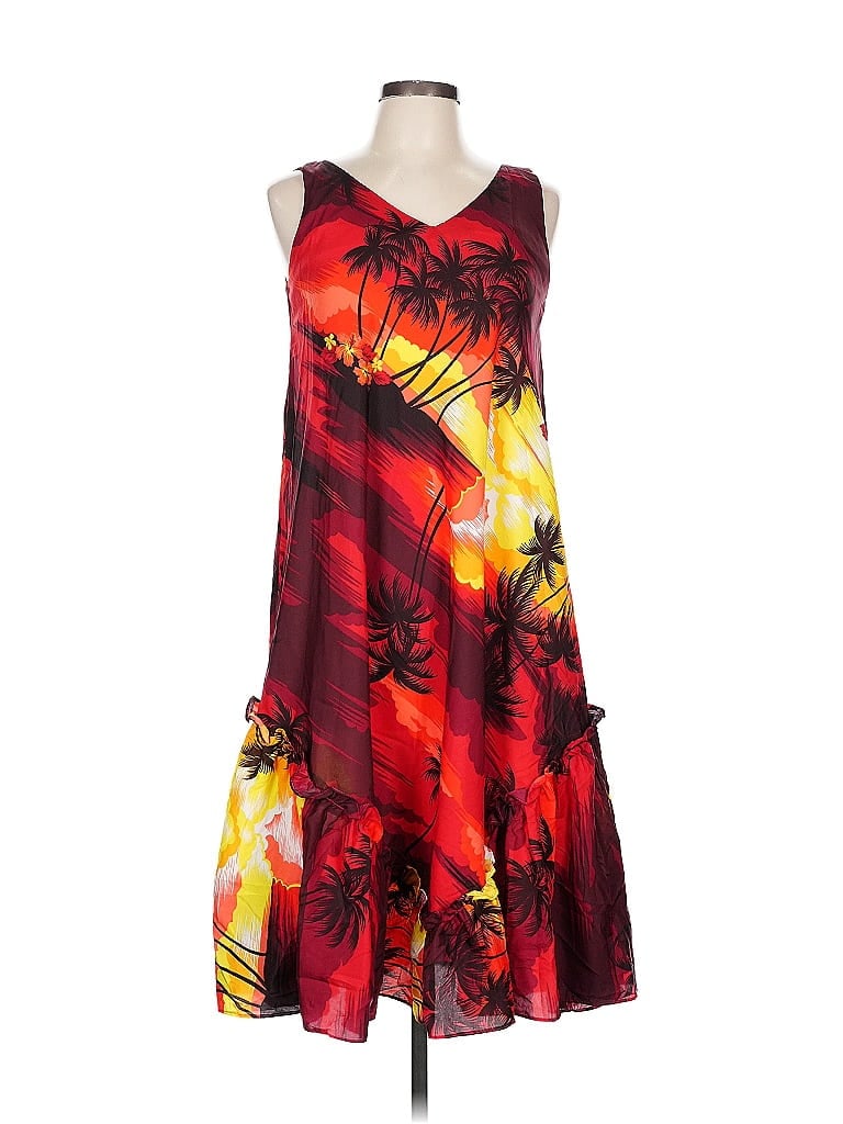 Helena's Tropical Red Red Tropical Print Summer Dress Size 10 - 21% off ...