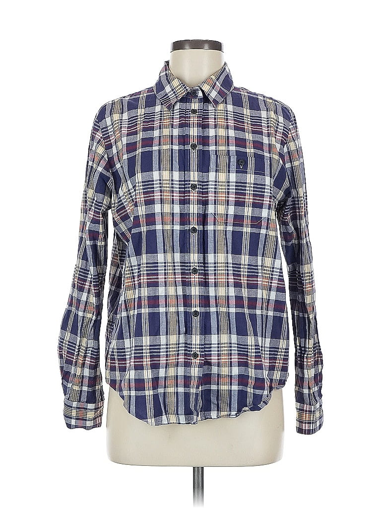 Pendleton 100% Wool Plaid Blue Long Sleeve Button-Down Shirt Size M - 67% off | ThredUp