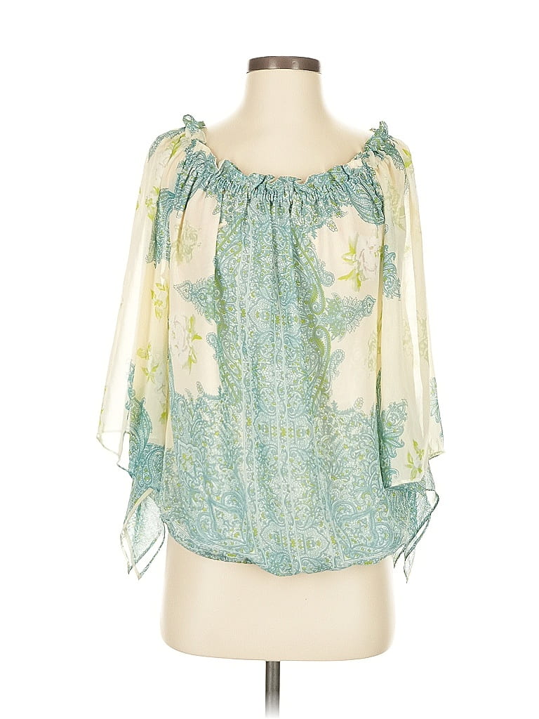 Soho JEANS NEW YORK & COMPANY 100% Polyester Green 3/4 Sleeve Blouse ...