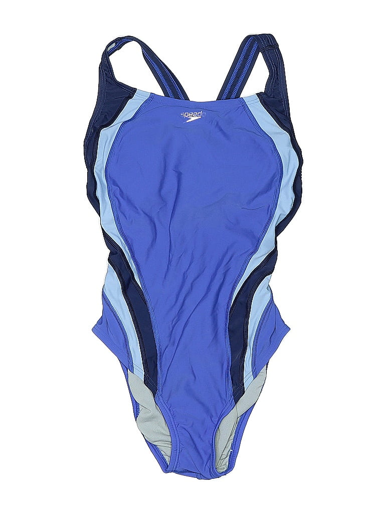 Speedo Color Block Blue One Piece Swimsuit Size 6 - 41% off | ThredUp