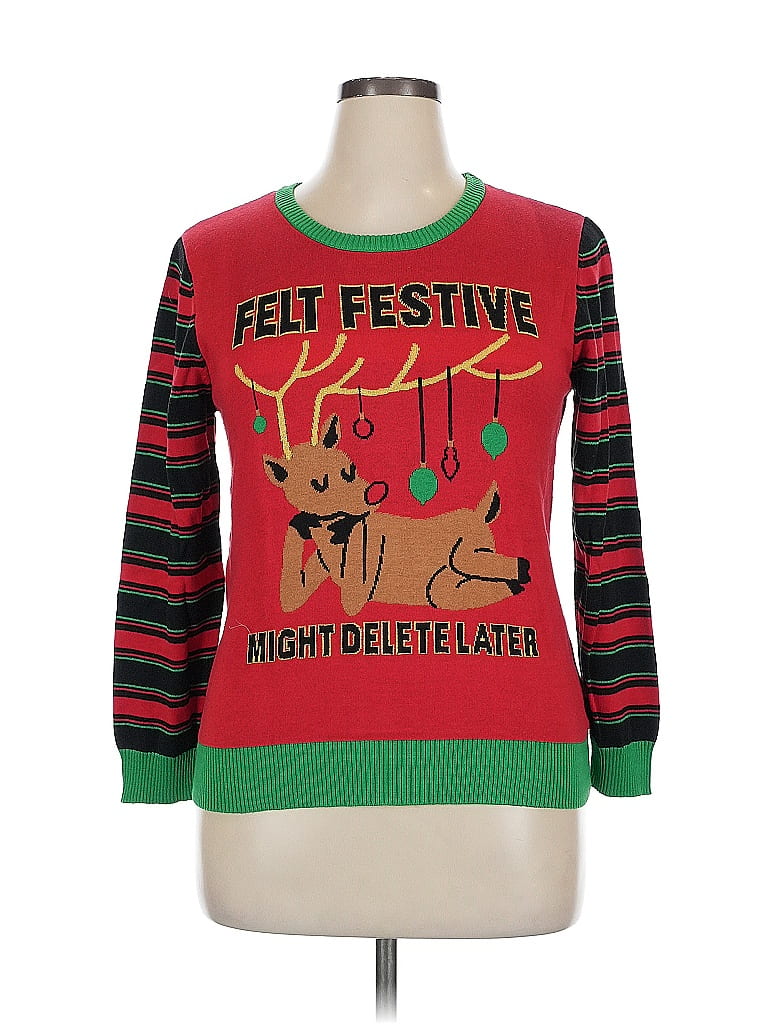 Mighty Fine Red Pullover Sweater Size XL - 44% off | ThredUp