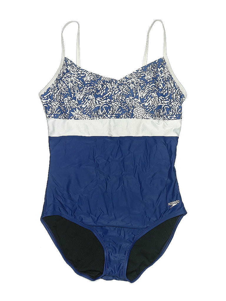 Speedo Graphic Blue One Piece Swimsuit Size 12 - 31% off | ThredUp