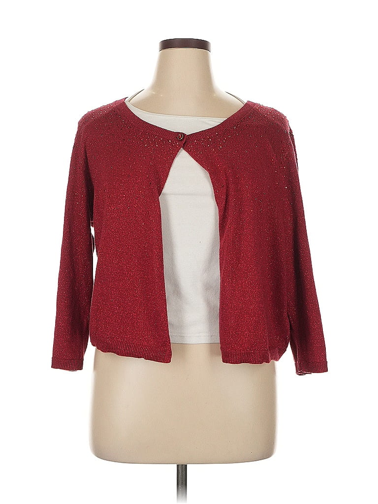 Jennifer Lopez Red Cardigan Size 1X - 60% off | ThredUp
