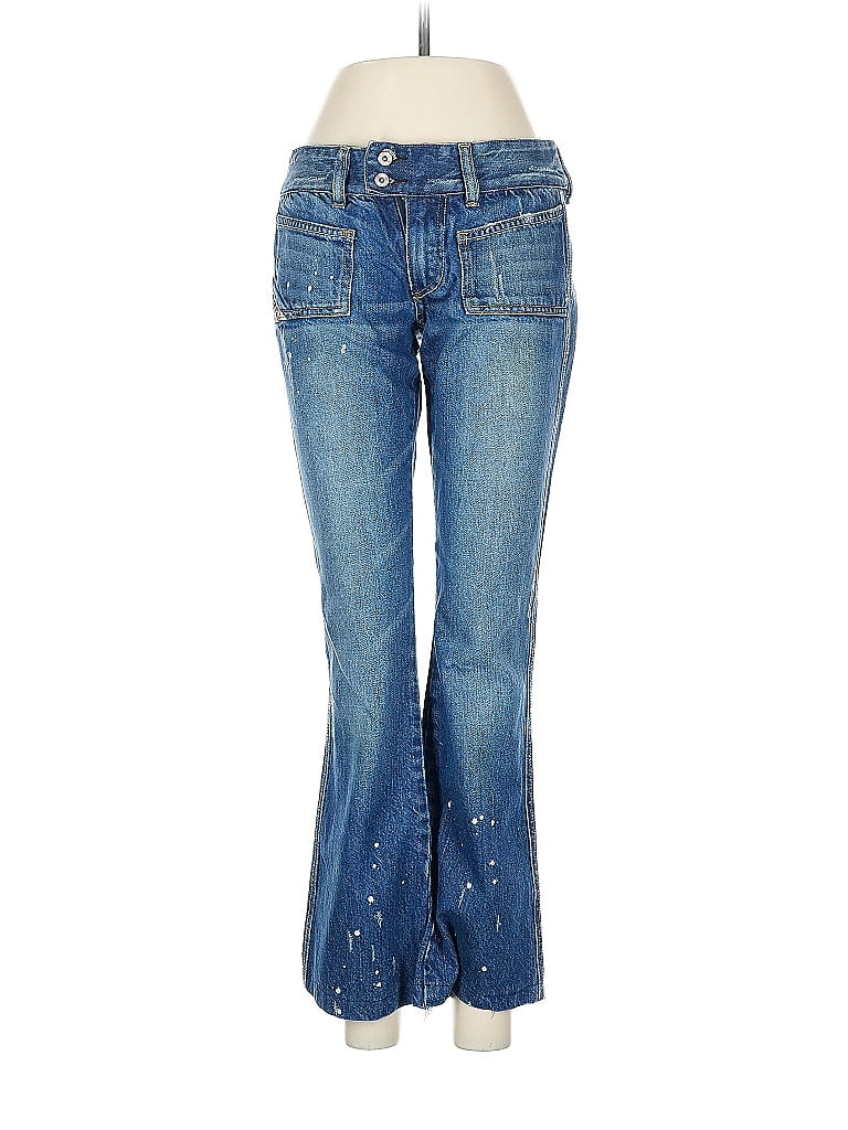 Assorted Brands 100% Cotton Stars Blue Distressed Blue Denim Bootcut ...