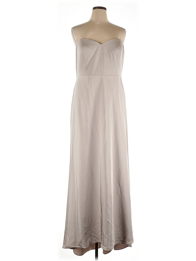 Alyce 100% Polyester Gray Tan Casual Dress Size 16 - 74% off | ThredUp