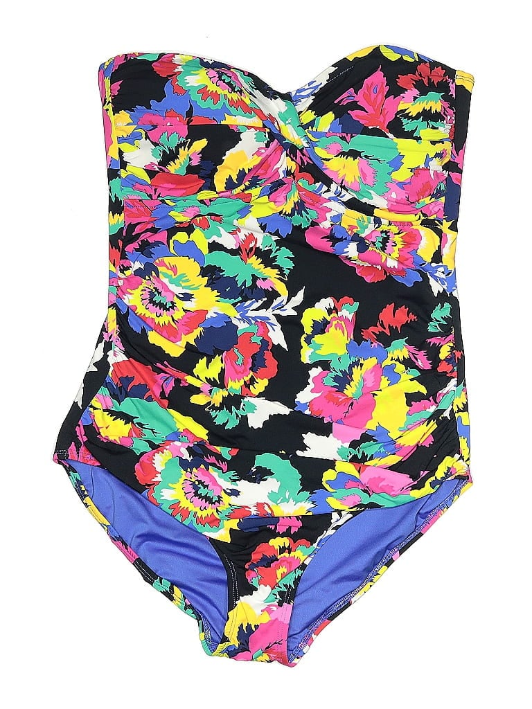Anne Cole Print Blue Pink One Piece Swimsuit Size 14 - 60% off | ThredUp