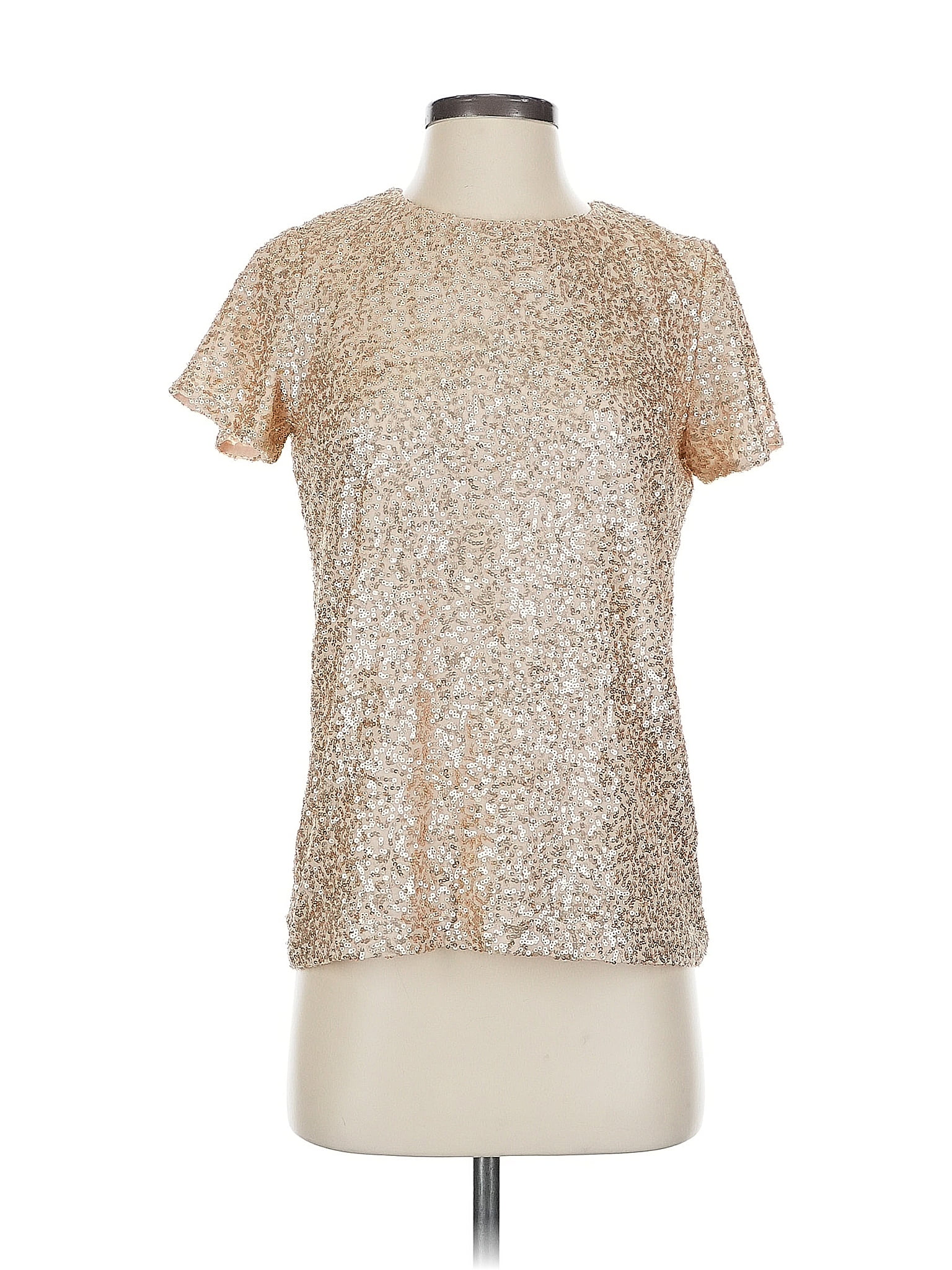 French Connection Women Gold Short Sleeve Top 0 | eBay