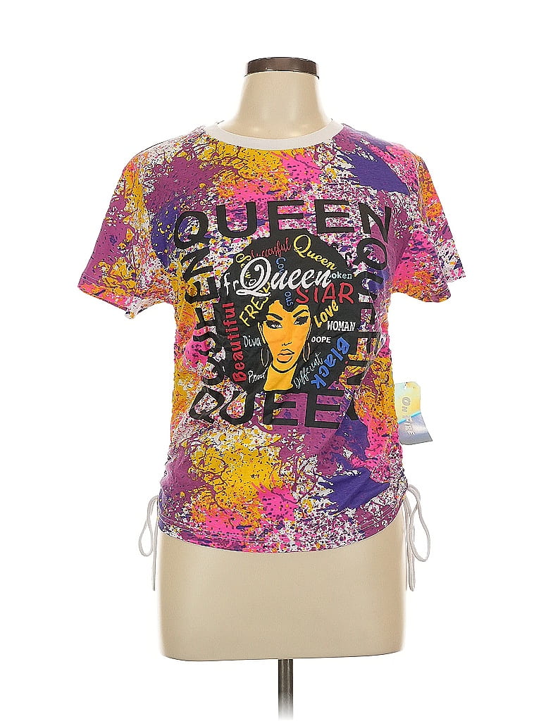 ON FIRE 100% Cotton Purple Short Sleeve T-Shirt Size L - 52% off | ThredUp