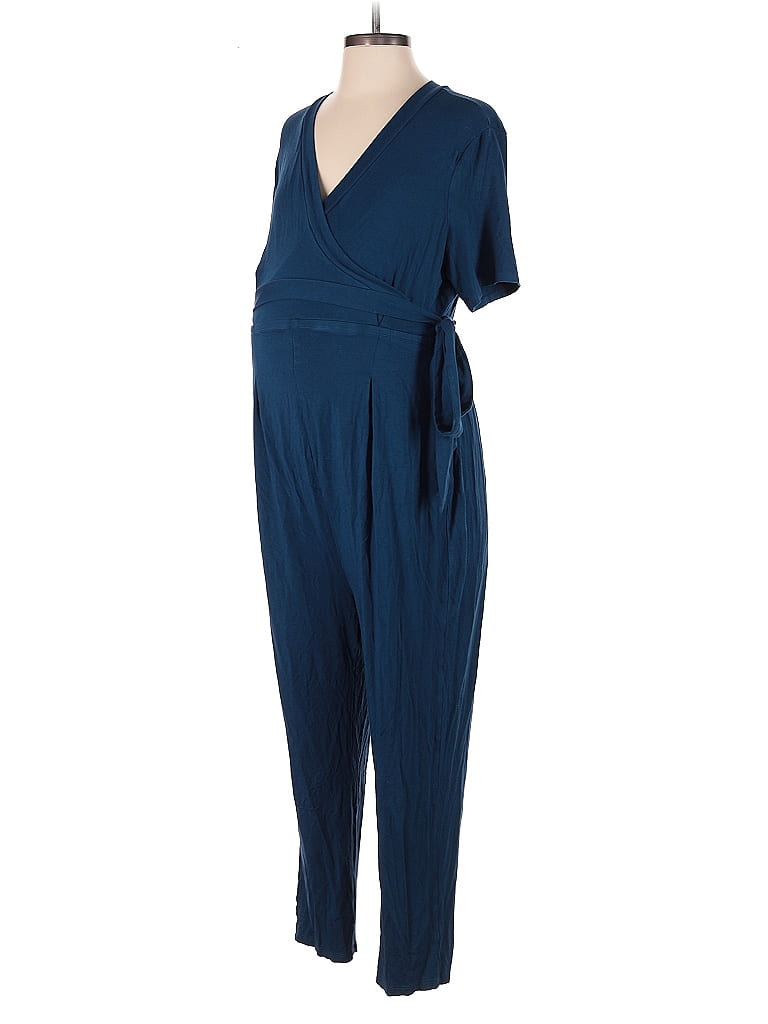 Ingrid + Isabel Solid Blue Jumpsuit Size L - 70% off | ThredUp