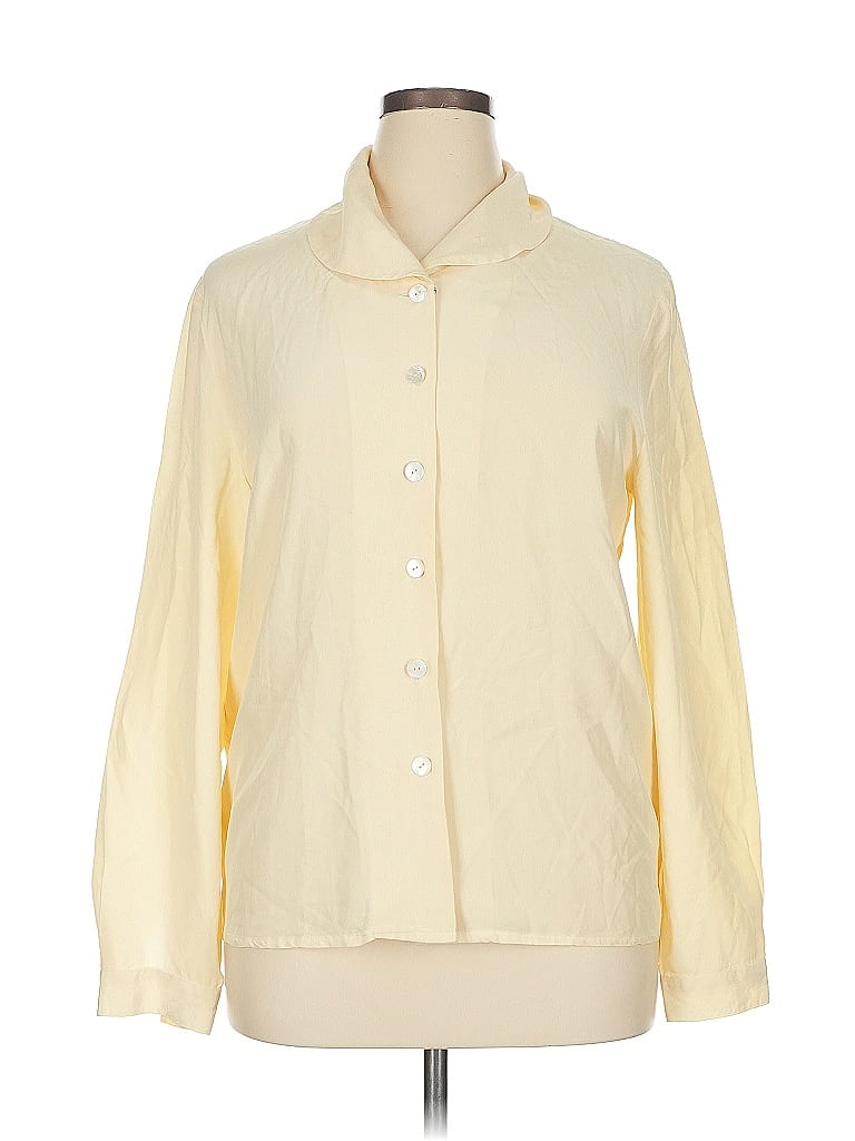Talbots 100% Silk Ivory Long Sleeve Silk Top Size 14 - 76% off | ThredUp