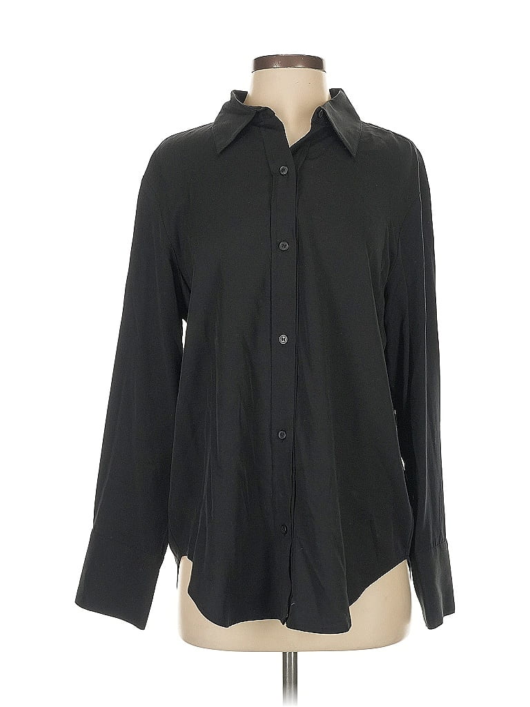 Open Edit 100% Rayon Black Long Sleeve Blouse Size S - 65% off | ThredUp