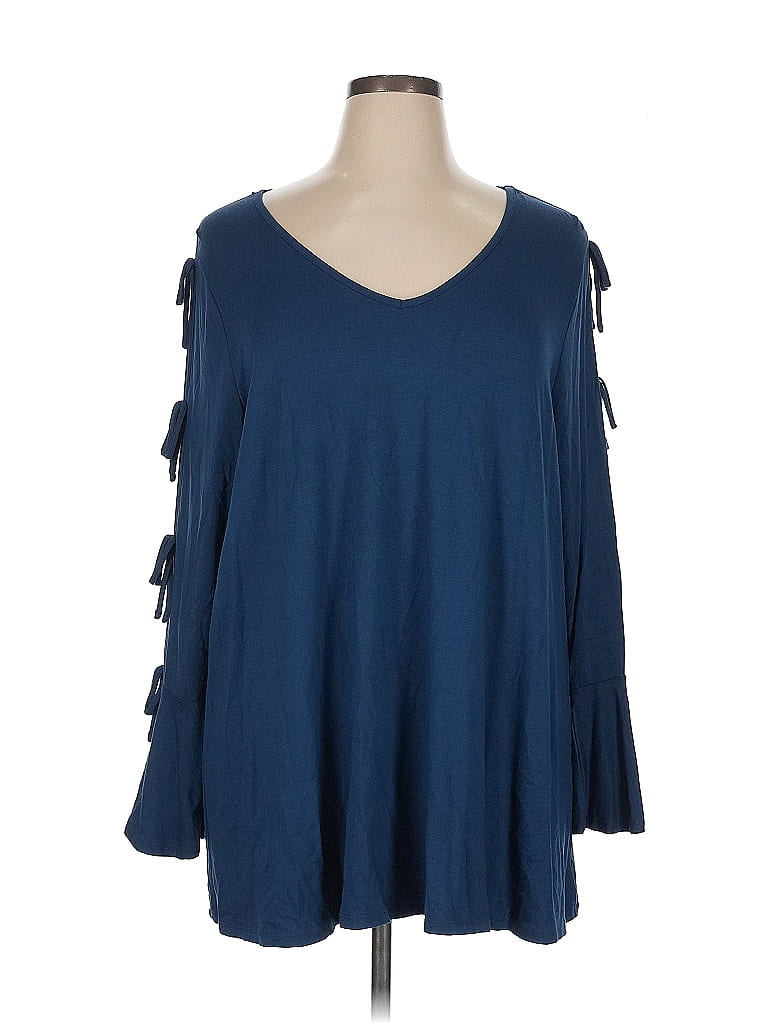 Kate & Mallory designs Blue 3/4 Sleeve Top Size 1X - 18% off | ThredUp