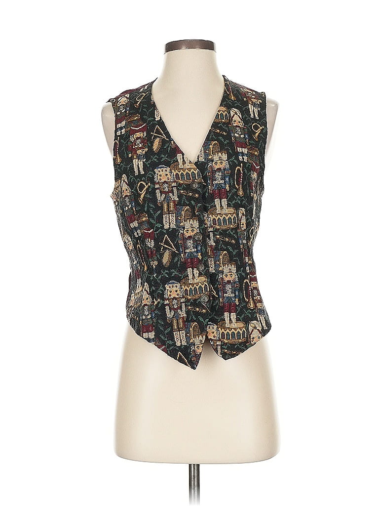 White Stag 100% Acetate Black Burgundy Nutcracker Patterned Festive ...