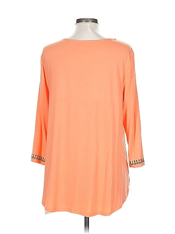 Ruby Rd. Orange 3/4 Sleeve Top Size L - 66% off | ThredUp