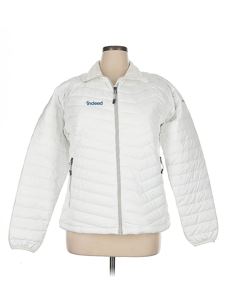 Columbia 100% Polyester Solid White Snow Jacket Size XL - 48% off | ThredUp