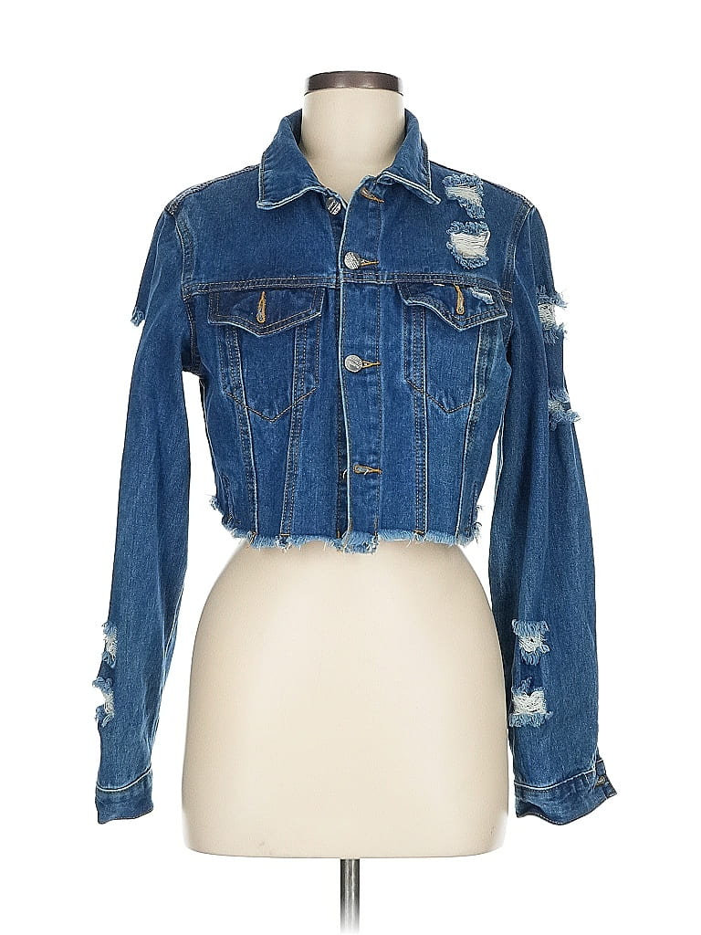 Shein Stars Blue Denim Jacket Size 8 - 47% off | ThredUp