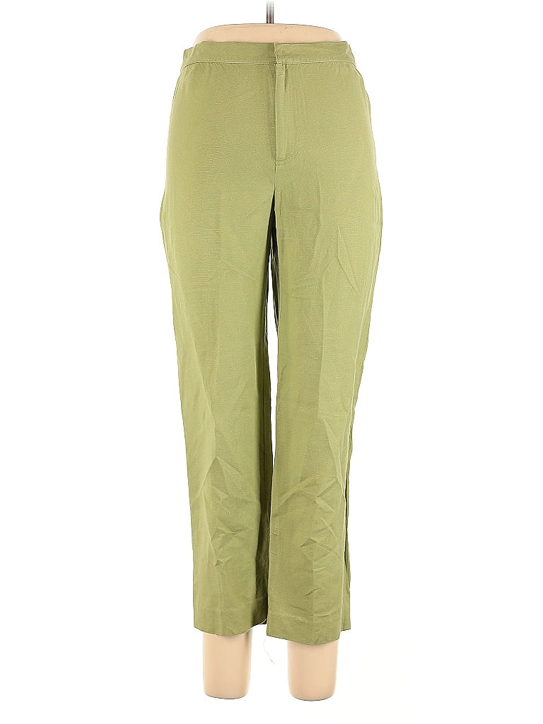 Assorted Brands Solid Green Linen Pants Size 10 - 51% off | ThredUp