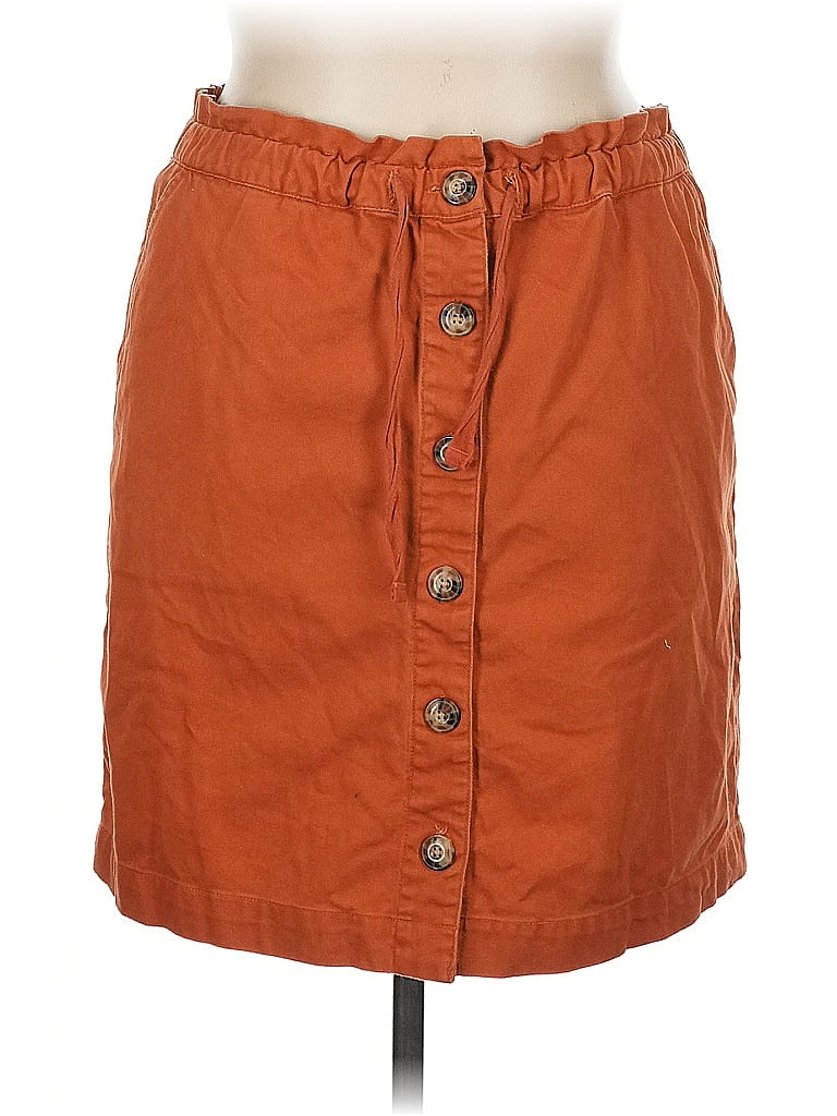 Toad & Co 100% Organic Cotton Solid Orange Casual Skirt Size XL - 68% ...