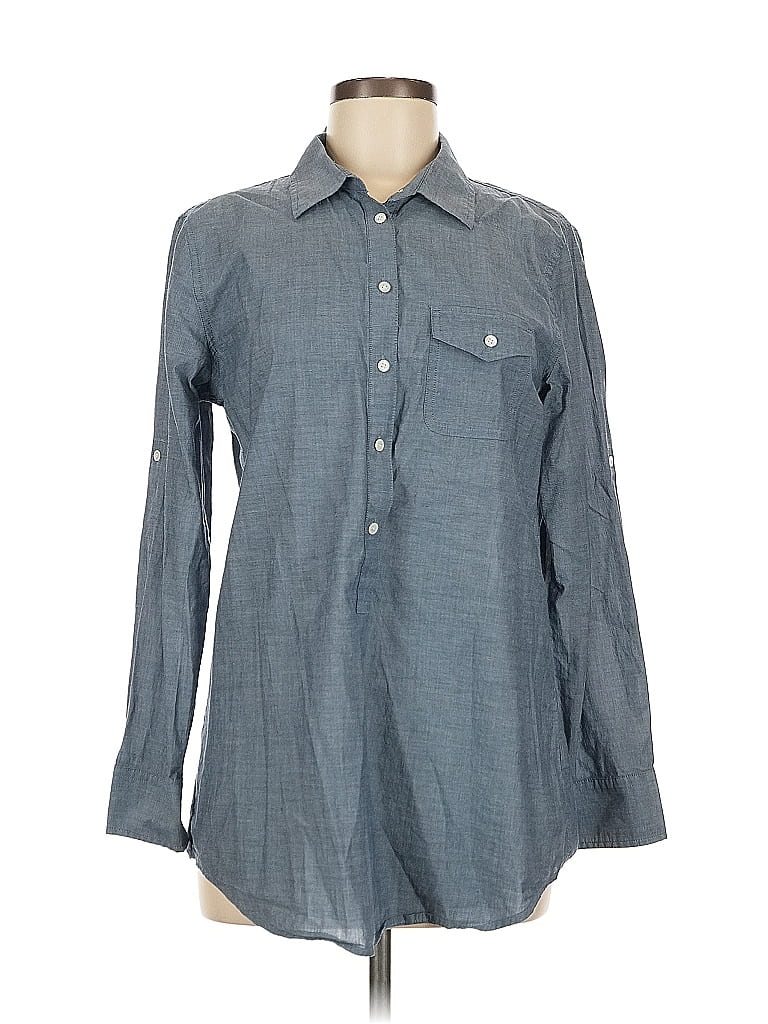 J.Crew Factory Store 100% Cotton Gray Long Sleeve Button-Down Shirt Size M (petite) - 70% off ...