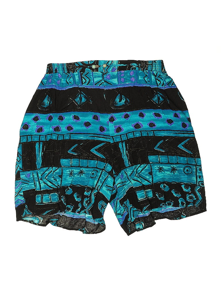 Assorted Brands 100% Rayon Print Blue Blue Geometric Patterned Board ...
