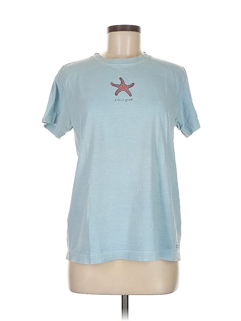 Life Is Good 100% Cotton Stars Blue Short Sleeve T-Shirt Size M - 28% ...