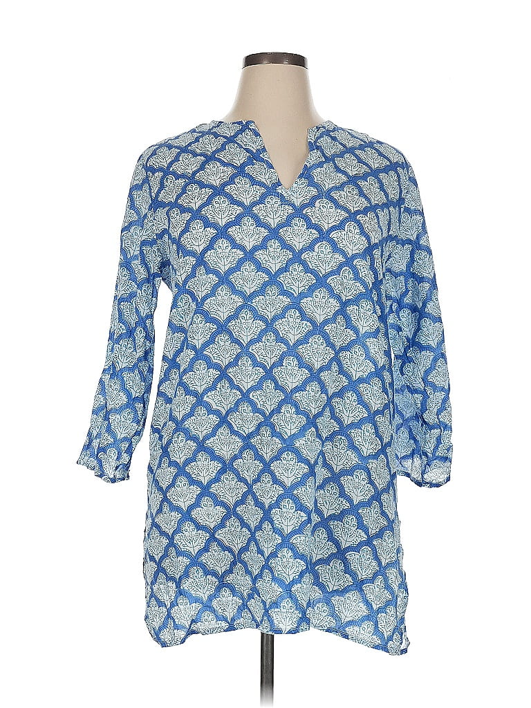 Roberta Roller Rabbit Blue 3/4 Sleeve Blouse Size XL - 21% off | ThredUp