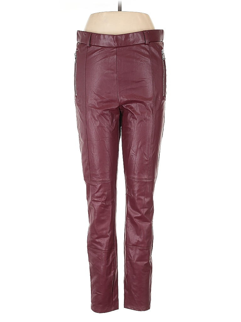 Express 100% Polyurethane Burgundy Faux Leather Pants Size M - 73% off ...