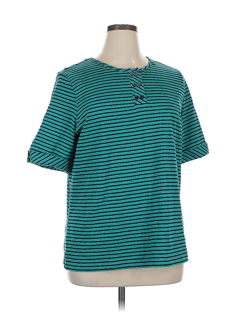 Appleseeds 100% Cotton Teal Short Sleeve Top Size XL - 42% off | ThredUp