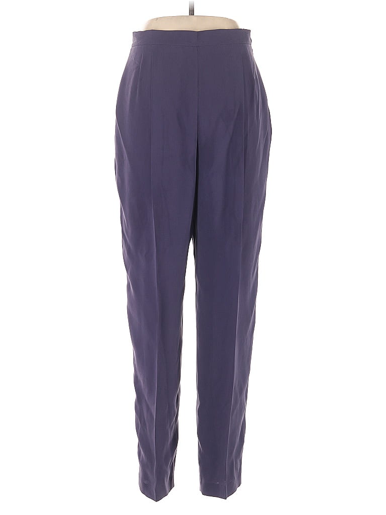 Josephine Chaus 100% Silk Solid Purple Blue Silk Pants Size 12 - 48% ...