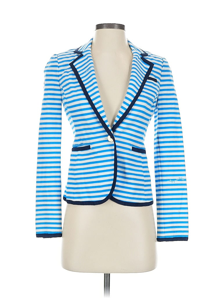 Lilly Pulitzer 100% Cotton Stripes Blue Blazer Size XS - 70% off | ThredUp