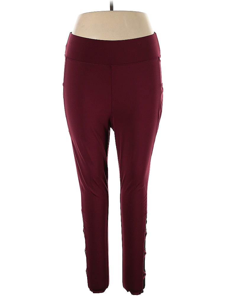 Pop Fit Solid Burgundy Active Pants Size 3X - 56% off | ThredUp