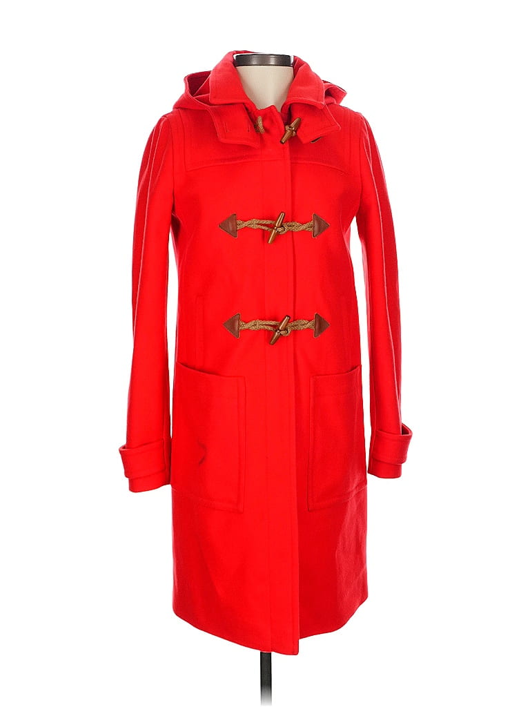 J.Crew Red Wool Coat Size 4 - 74% off | ThredUp