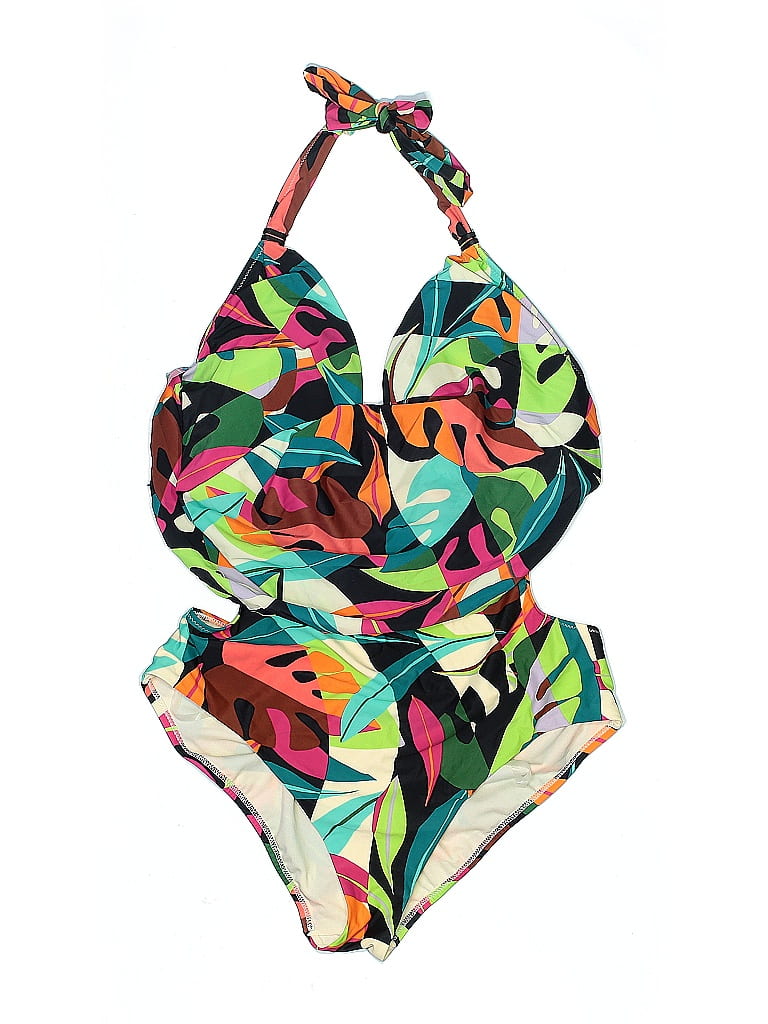 Bar III Print Green One Piece Swimsuit Size XL - 52% off | ThredUp