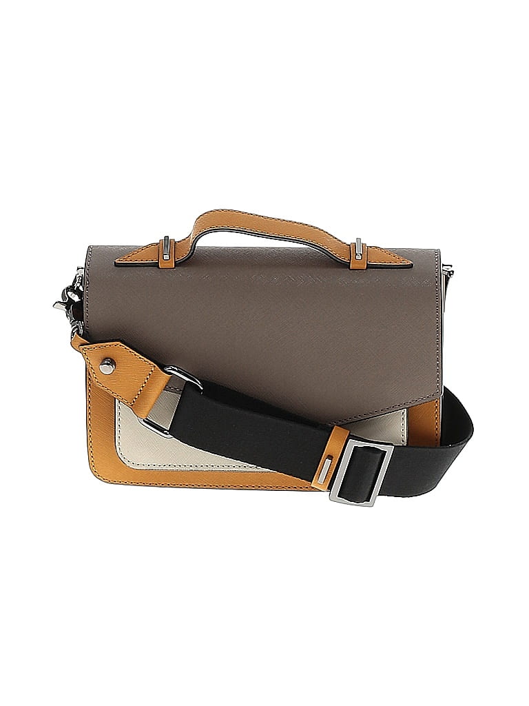 Botkier 100% Leather Color Block Brown Tan Leather Satchel One size ...