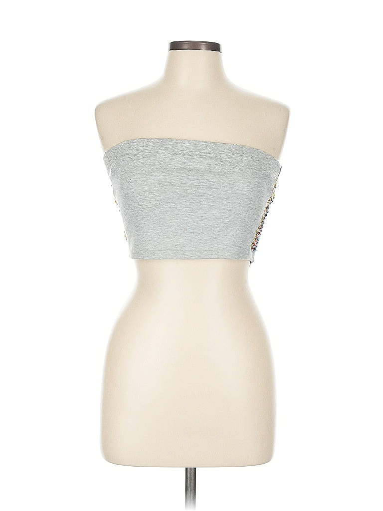 Main Strip 100% Cotton Silver Gray Tube Top Size L - 52% off | ThredUp