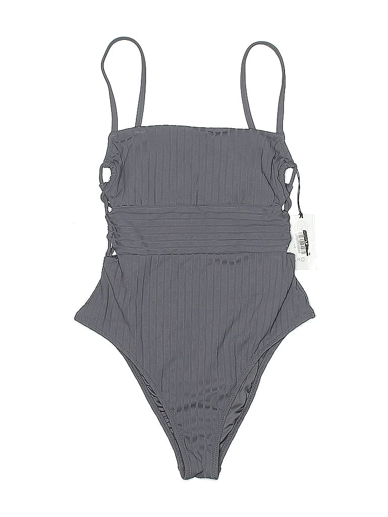 Shade & Shore Houndstooth Gray One Piece Swimsuit Size S - 32% off ...