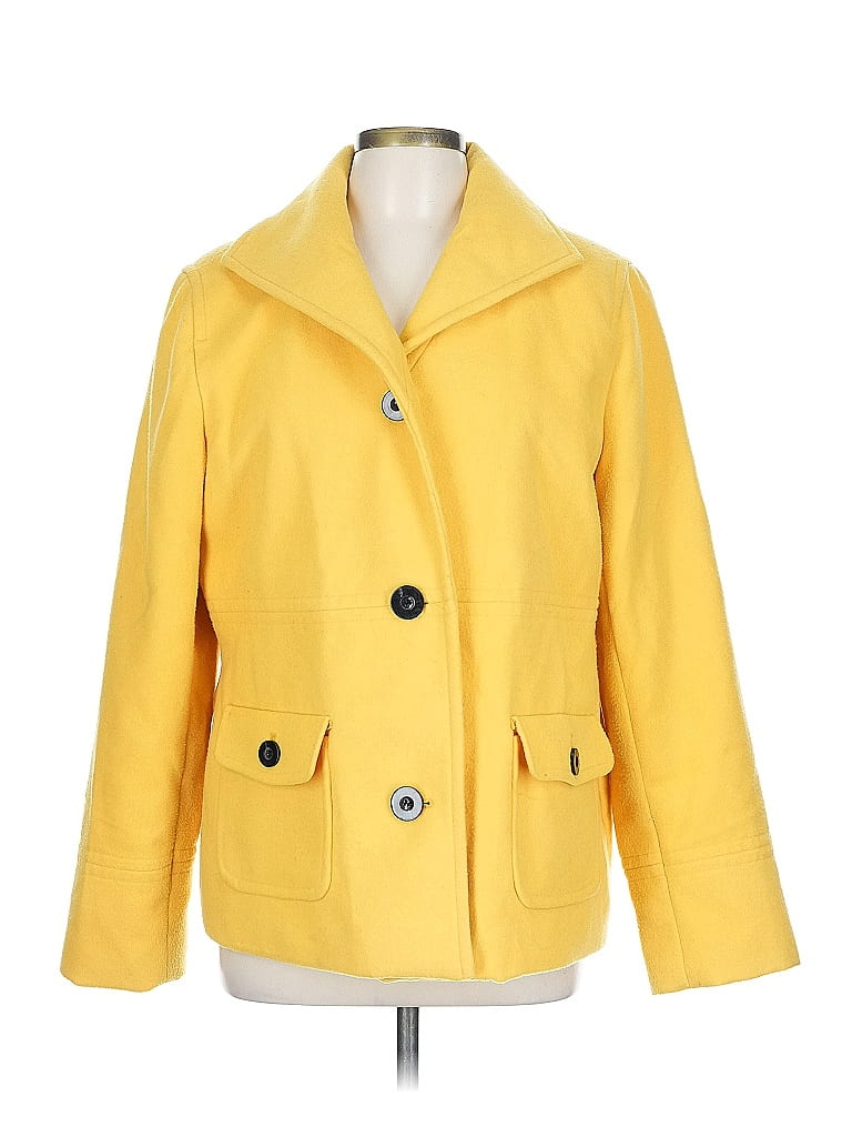 JM Collection Yellow Coat Size L - 52% off | ThredUp