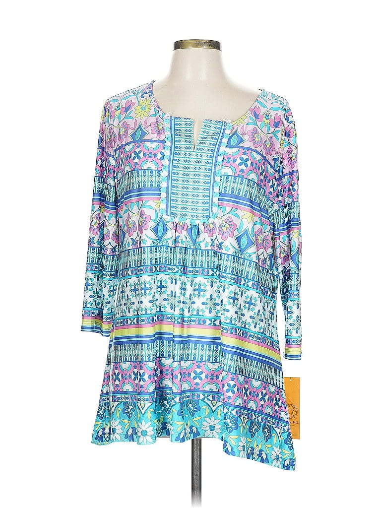 Ruby Rd. Blue 3/4 Sleeve Blouse Size L - 56% off | ThredUp