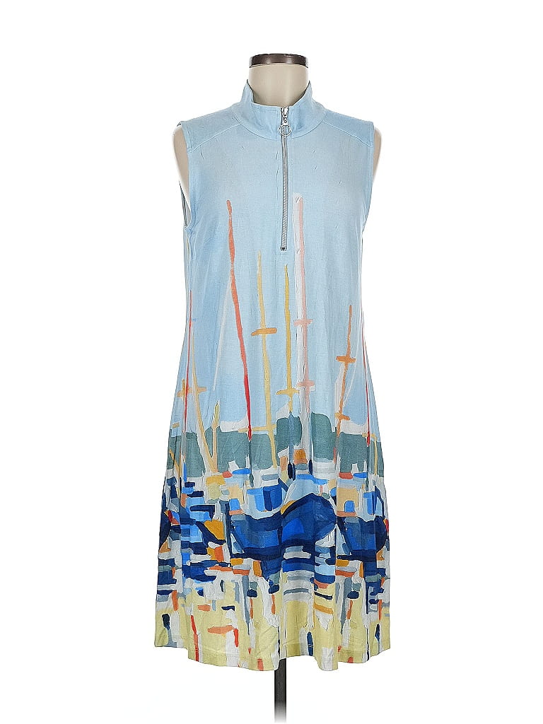 Simply Art Dolcezza Graphic Blue Casual Dress Size M - 66% off | ThredUp