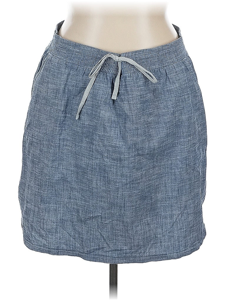 Allen Allen Solid Blue Denim Skirt Size 1X - 60% off | ThredUp