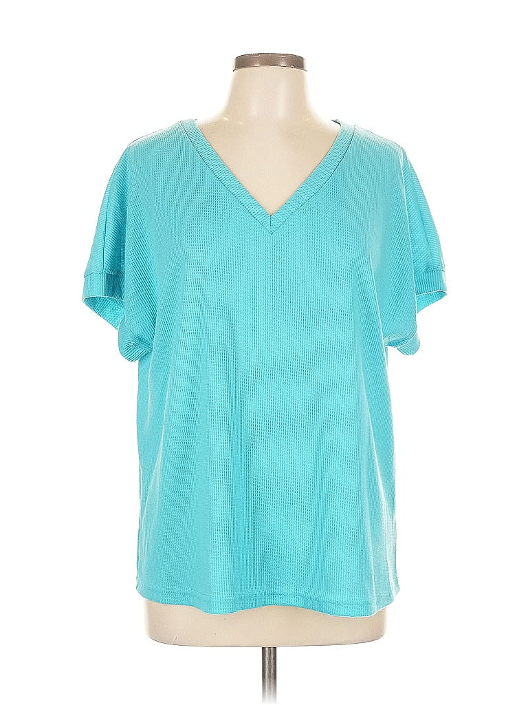 Shein 100% Polyester Teal Short Sleeve Top Size XL - 31% off | ThredUp