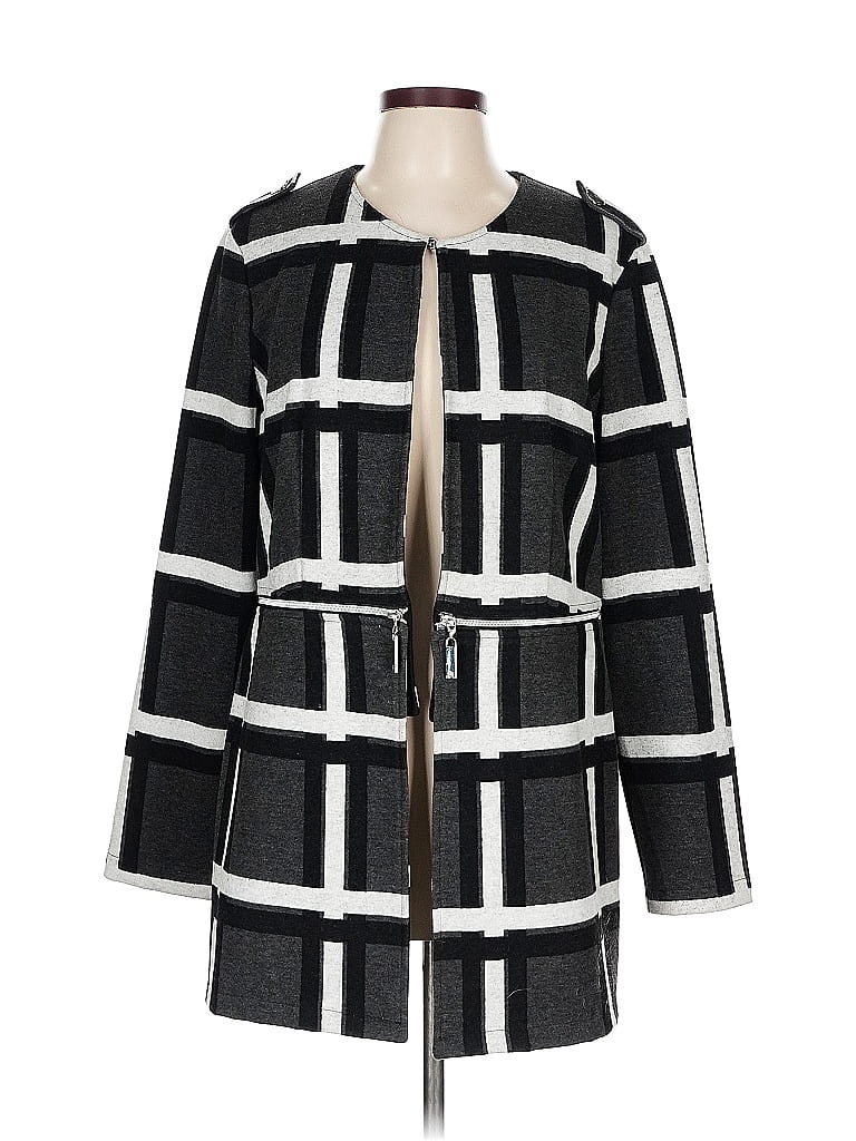 Frank Lyman Design Checkered-gingham Black Coat Size 12 - 73% off | ThredUp