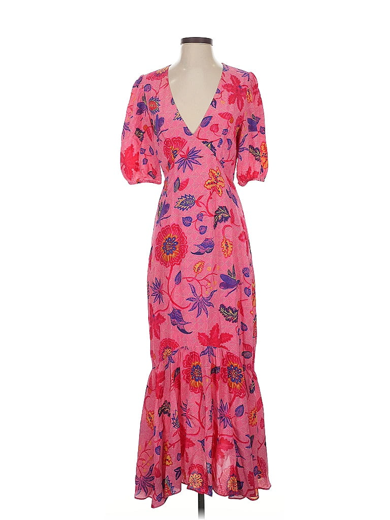Rhode 100% Viscose Tropical Pink Casual Dress Size 4 - 47% off | ThredUp