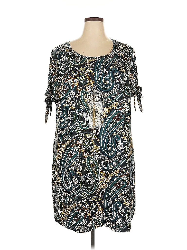 Tacera Paisley Teal Casual Dress Size 2X - 44% off | ThredUp