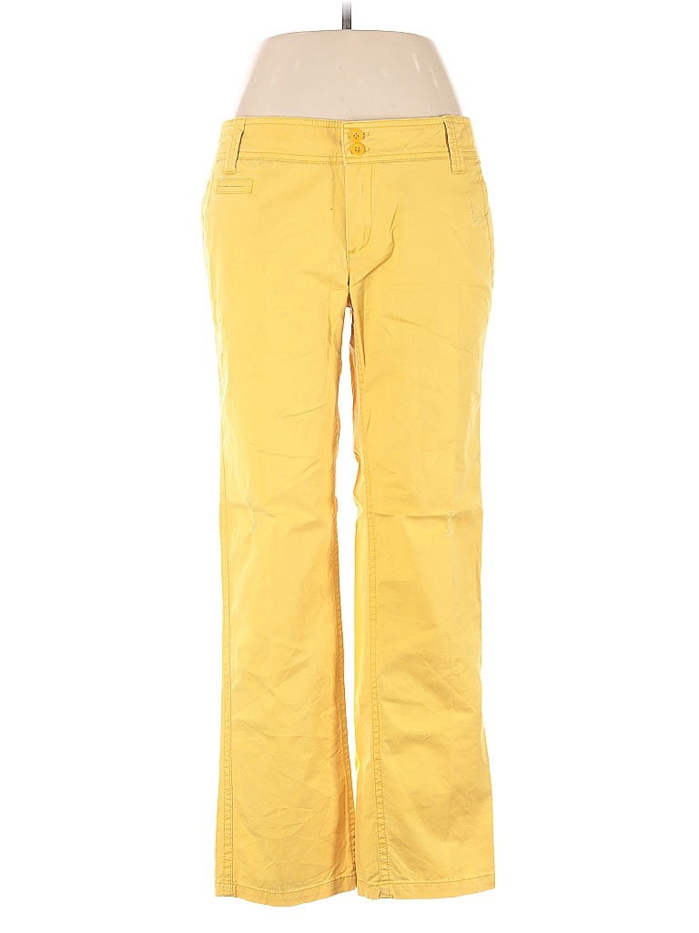 New York & Company Yellow Yellow Chino Pants with Stretch Size 10 - 21% ...