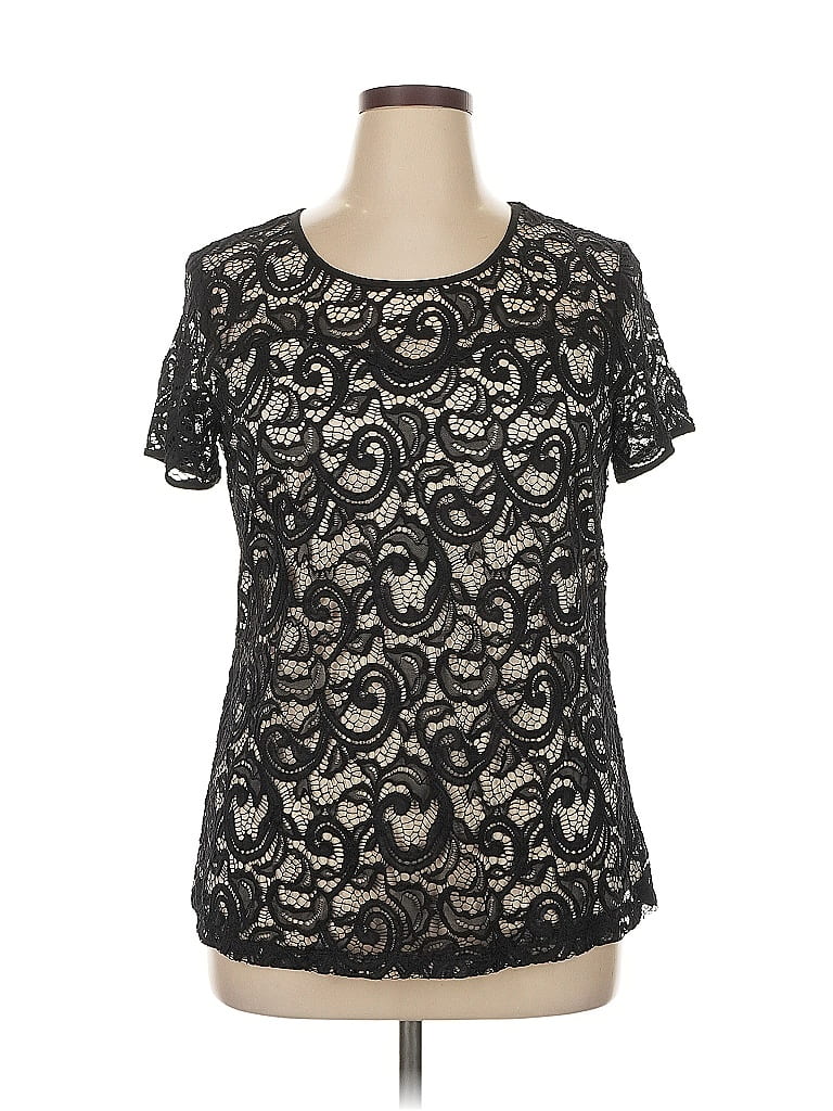 Perseption Concept Black Short Sleeve Top Size XL - 15% off | ThredUp