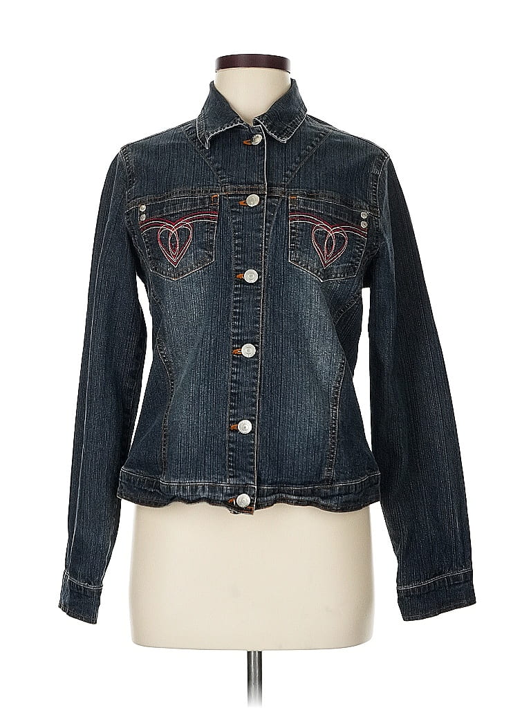 Assorted Brands Hearts Blue Blue Denim Jacket with Embroidery Size M ...