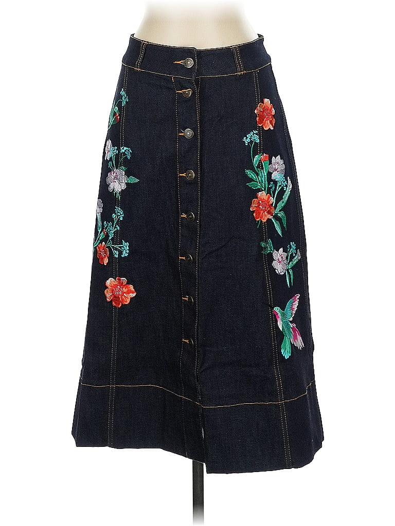 Broome Street Kate Spade New York Floral Blue Denim Skirt Size 2 - 28% ...